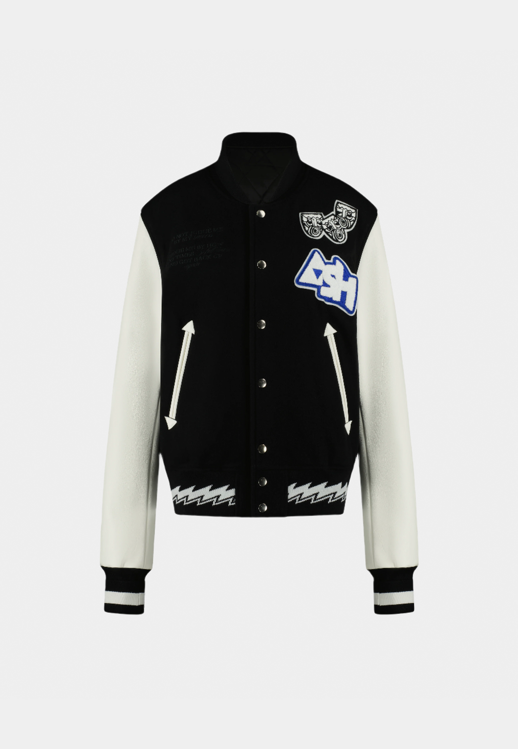 Ashluxe Men's Varsity Jacket Black White – ASHLUXURY